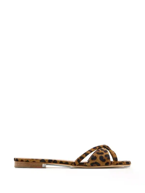 MALONE SOULIERS Penn Animal Print Sandals - Brown