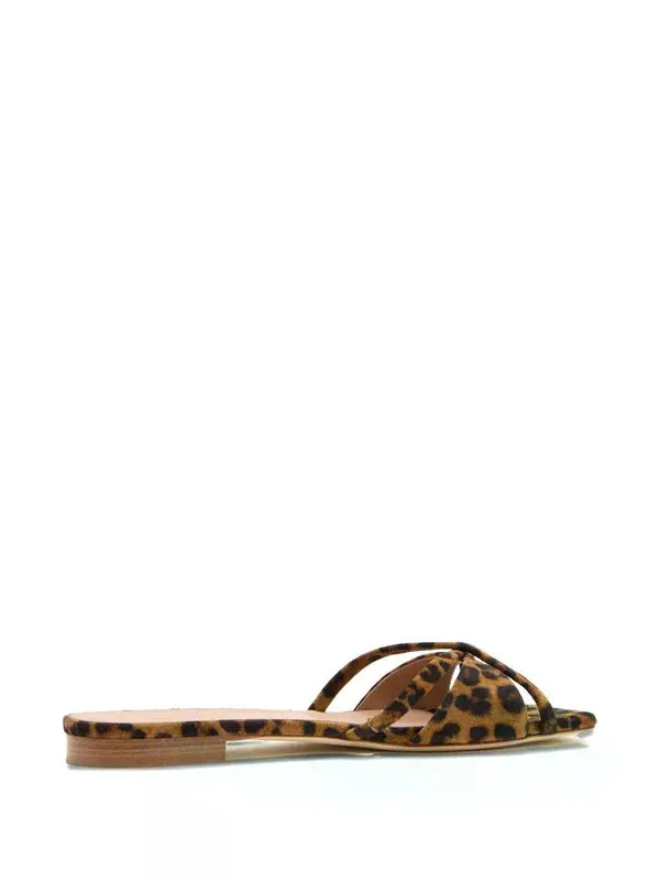 MALONE SOULIERS Penn Animal Print Sandals - Brown