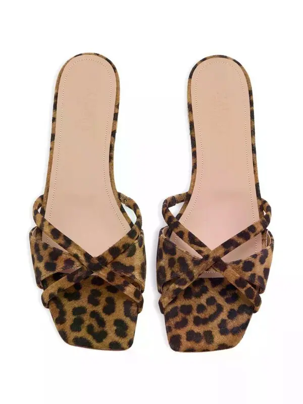 MALONE SOULIERS Penn Animal Print Sandals - Brown