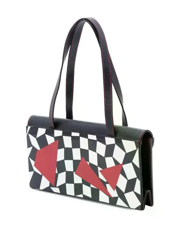 Fendi 2000-2010 Pigskin Geometric Shoulder Bag