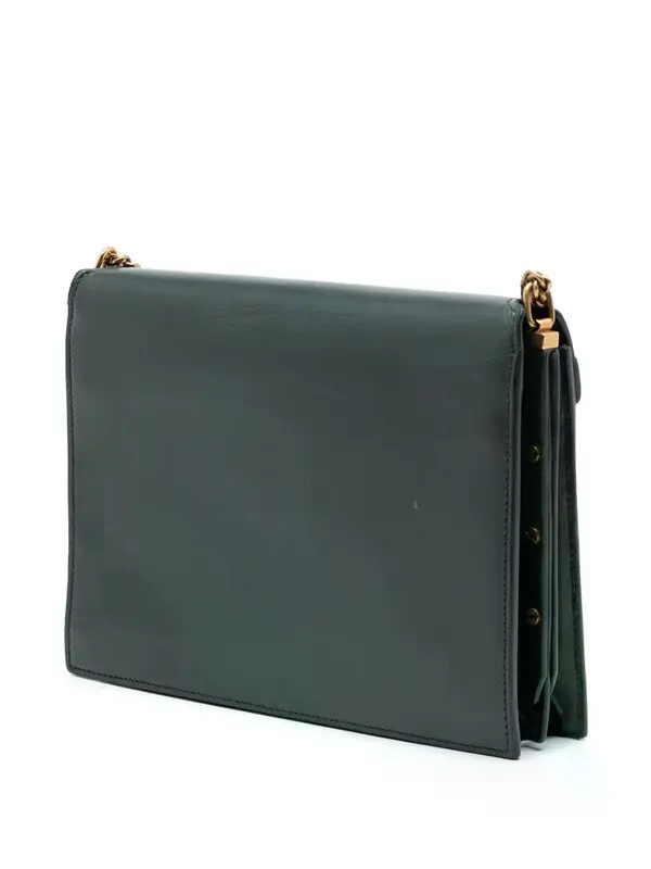 Saint Laurent 2019 Smooth Calfskin Monogram Cassandra Clasp Shoulder Bag - Green