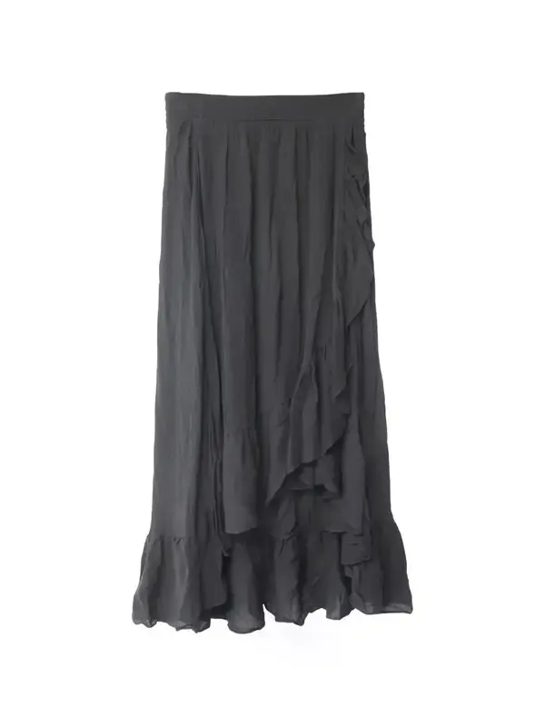 Maje Ruffle Detail Midi Skirt