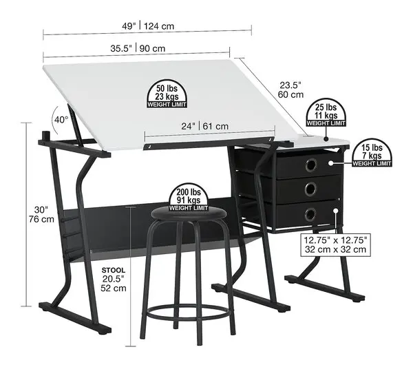 STUDIO DESIGNS HOME Studio Designs Eclipse Ultra Craft Center Black / White