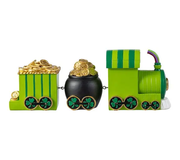 GLITZHOME S/3 St.patrick's Resin Leprechaun Tra In Table Decor