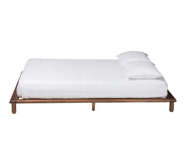 BAXTON STUDIO Alivia Brown Wood Queen Bed Frame