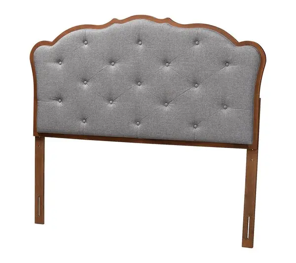 BAXTON STUDIO Leandra Grey And Walnut Brown Que En Headboard - One-color
