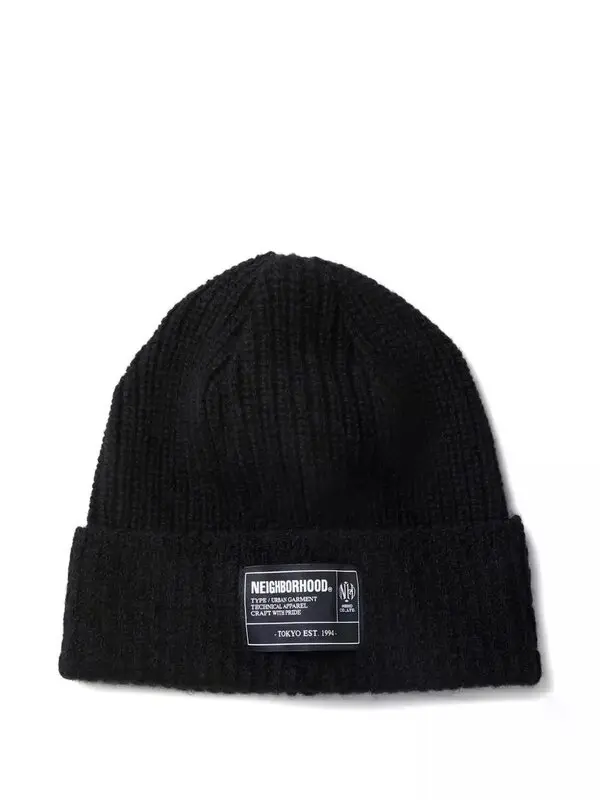 NEIGHBORHOOD Ribbed Knit Beanie - Black