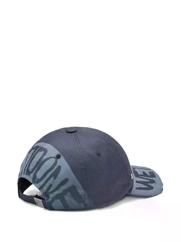 We11Done Distressed Studded Baseball Cap - Grey