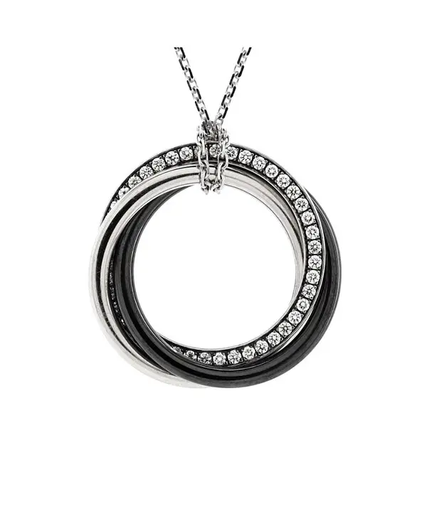 CARTIER Small Trinity Pendant Necklace 18k Gold With Diamonds And Ceramic - White