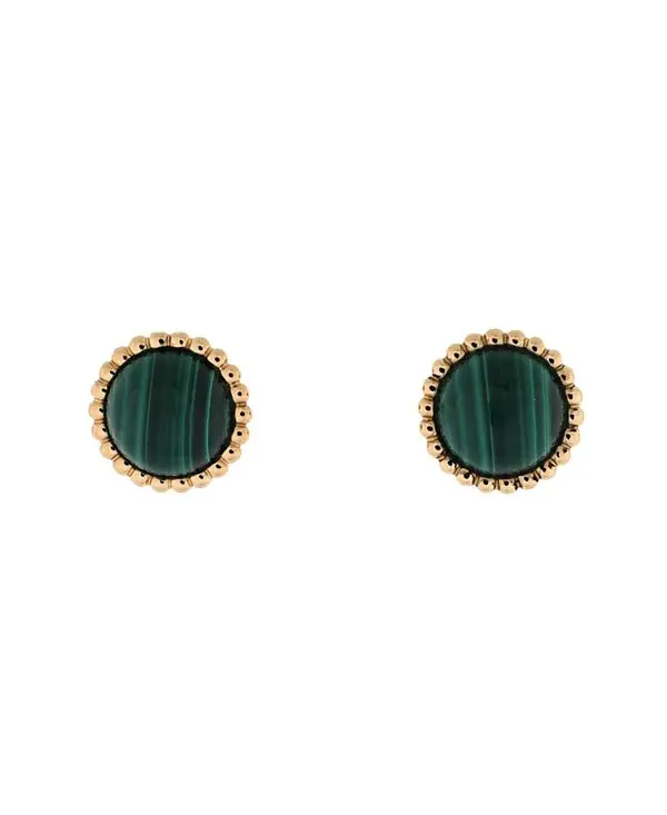 VAN CLEEF & ARPELS Perlee Couleurs Stud Earrings 18k And Malachite - Gold