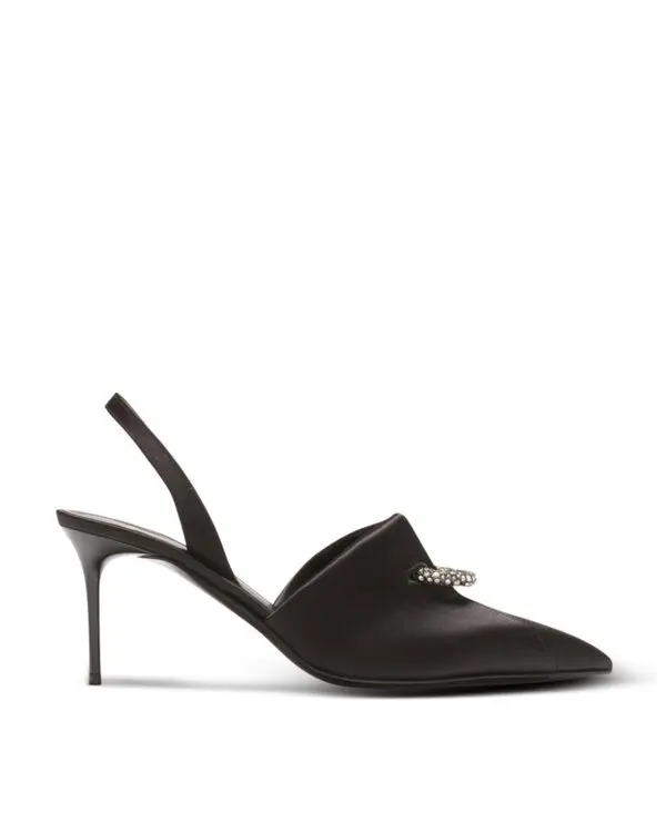 Balmain Satin Slingbacks With Piercing