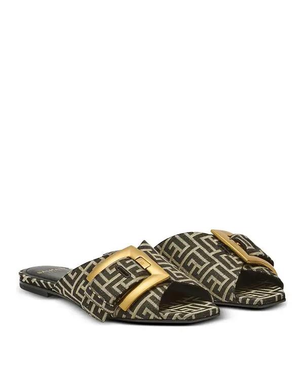 Balmain Flat Monogram Jacquard Anthem Sandals