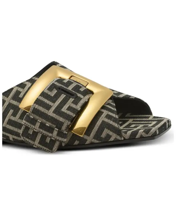 Balmain Flat Monogram Jacquard Anthem Sandals