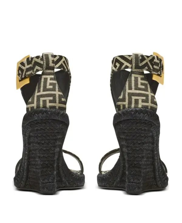 Balmain Anthem Wedge Espadrilles - Black