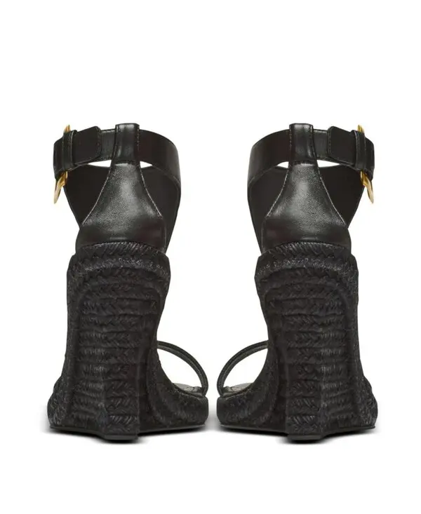 Balmain Anthem Wedge Espadrilles - Black