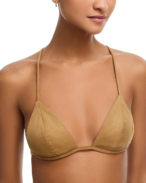 Norma Kamali Triangle Bikini Top - Camel