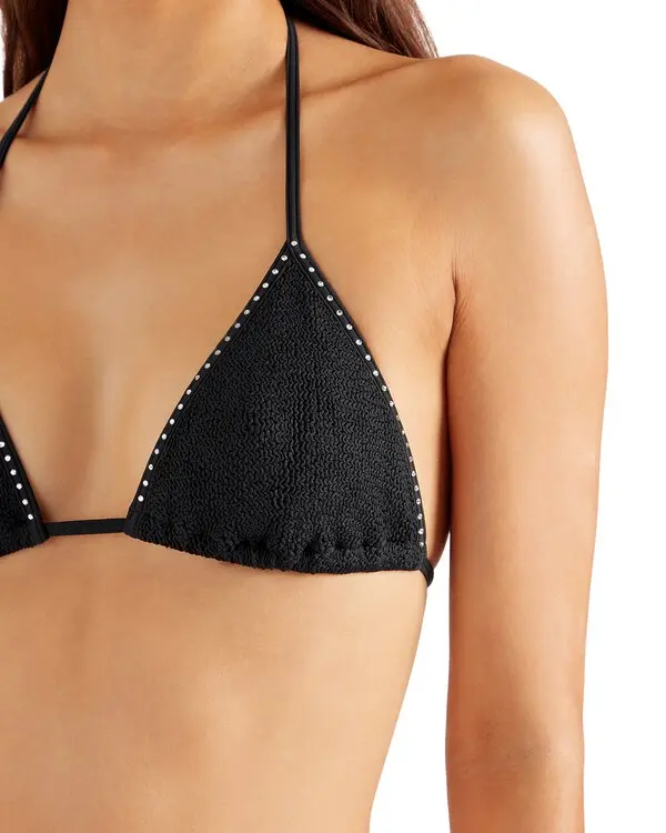 Hunza G Gina Swarovski Trim Bikini Set - Black/dtm