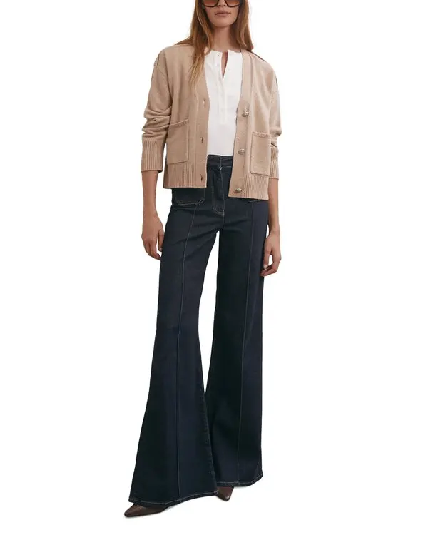 REISS Maya Cardigan Sweater - Beige Beutral