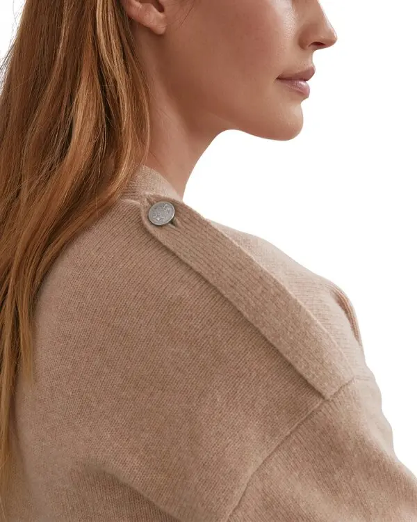 REISS Maya Cardigan Sweater - Beige Beutral