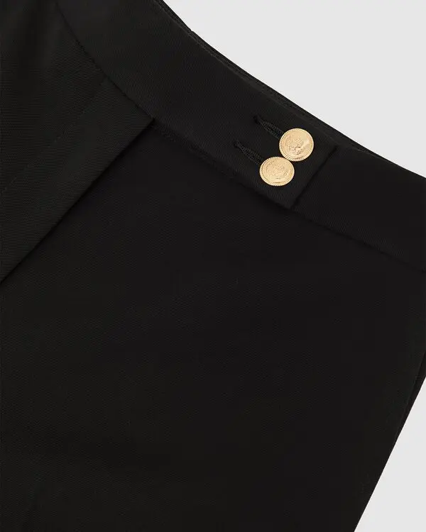 REISS Petite Gabriel Tapered Trousers - Black
