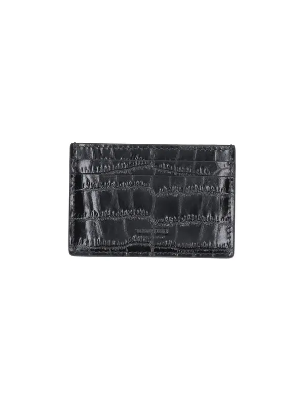 TOM FORD Printed Leather Card Holder - Black