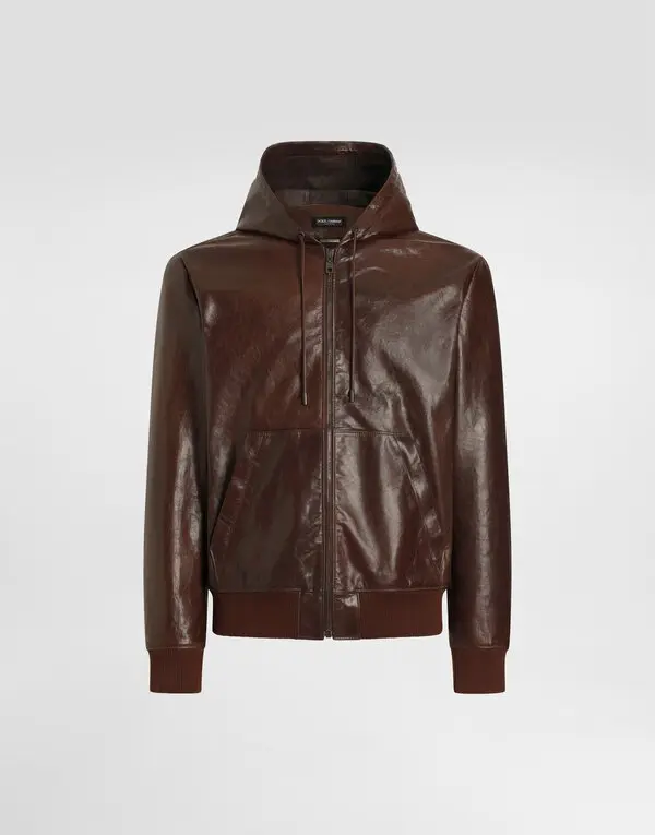 Dolce & Gabbana Hooded Leather Jacket