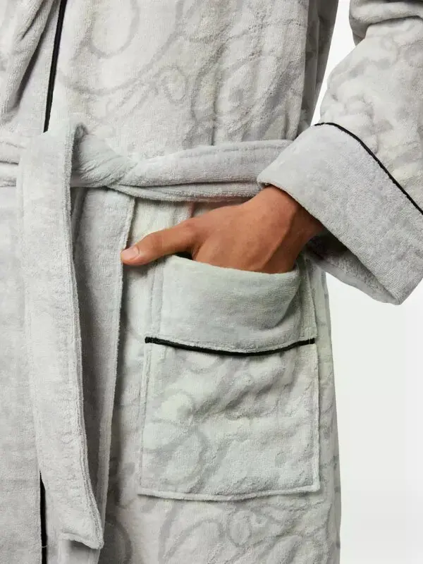 Philipp Plein Signature Hooded Bath Robe - White