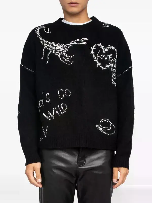 Zadig&Voltaire Bobo Wool Sweater With Embroidered Detailing