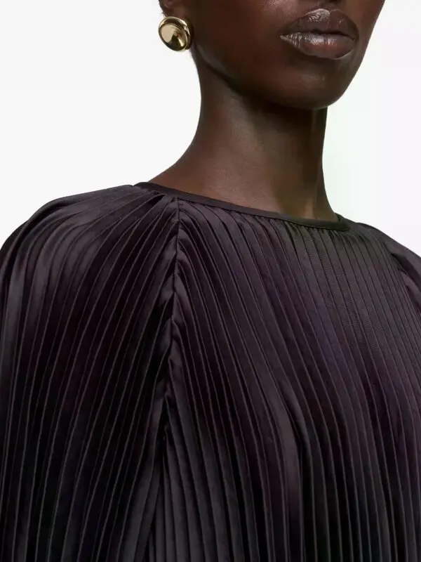 JOSEPH Ortiz Pleated Smocked Midi Dress - Black