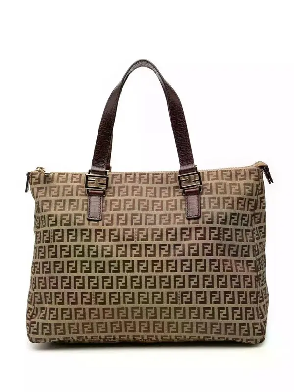 Fendi 2000-2010 Zucchino Canvas Tote Bag - Brown