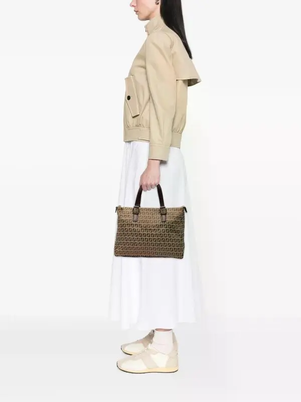 Fendi 2000-2010 Zucchino Canvas Tote Bag - Brown