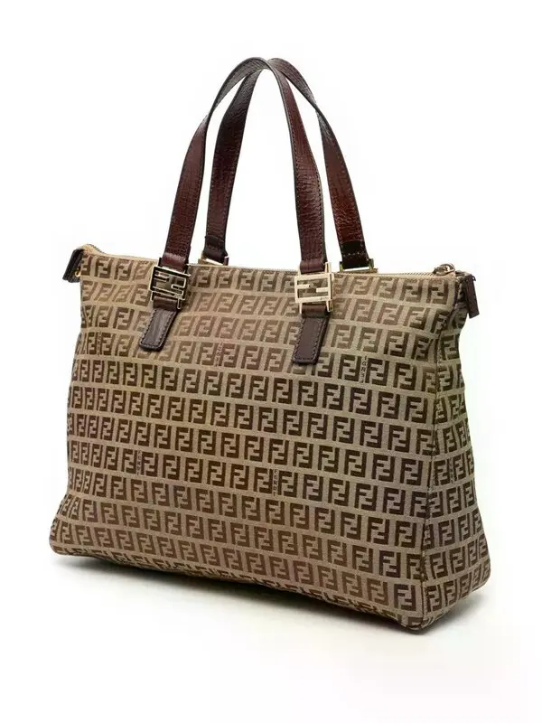 Fendi 2000-2010 Zucchino Canvas Tote Bag - Brown