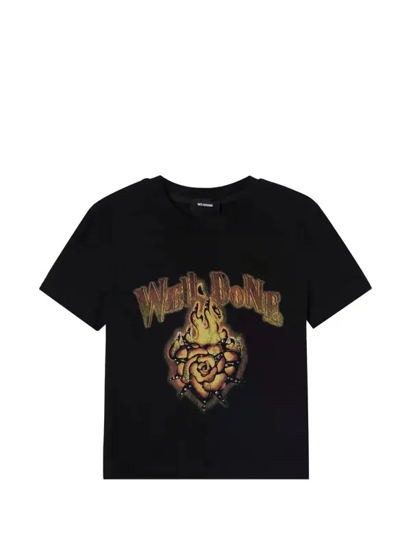 We11Done Graphic Print T-shirt - Black