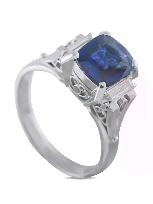 LB EXCLUSIVE Diamond And Sapphire Fine Ring - Silver