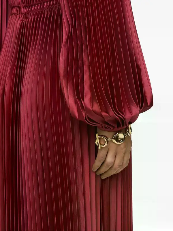 JOSEPH Ortiz Pleated Woven Midi Dress - Red