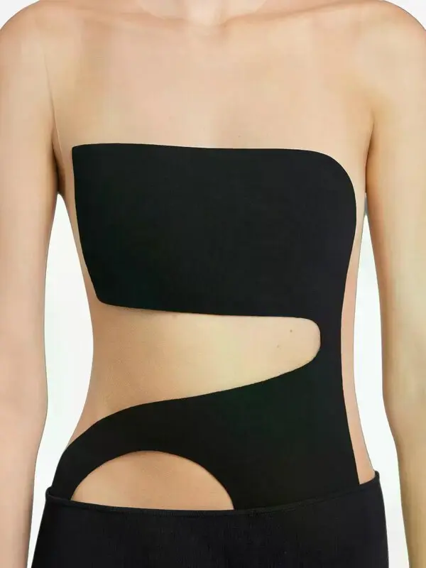 COURREGES Cut-out Detail Bodysuit - Black