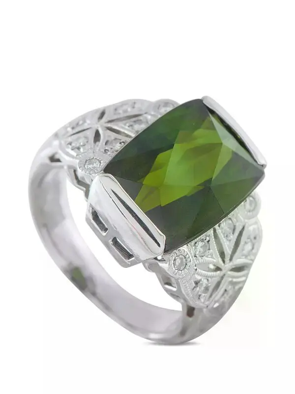 LB EXCLUSIVE Diamond And Tourmaline Ring - Silver