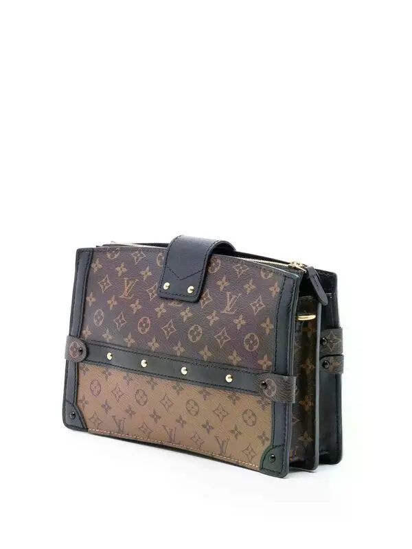 LOUIS VUITTON Monogram Reverse Trunk Clutch Crossbody Bag 2021-2025 - Brown