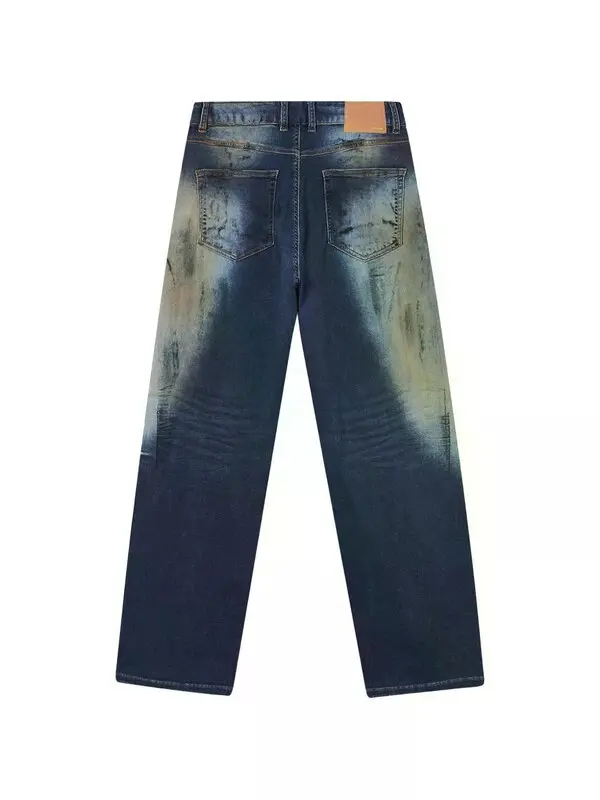 We11Done Faded Denim Straight Leg Trousers