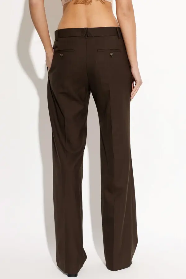 Paul Smith Wool Pleated Trousers - Brown