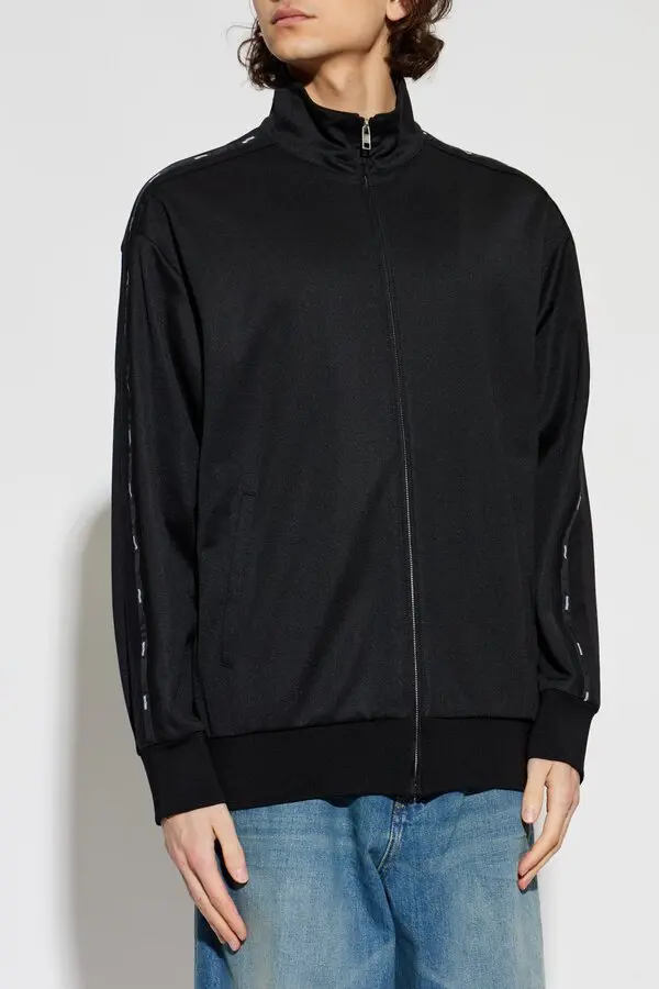 Moschino Stand-up Collar Zip-up Sweatshirt - Black