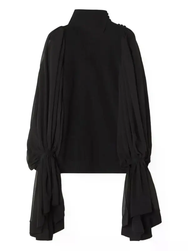 LANVIN Chiffon Sleeve Roll-neck Top