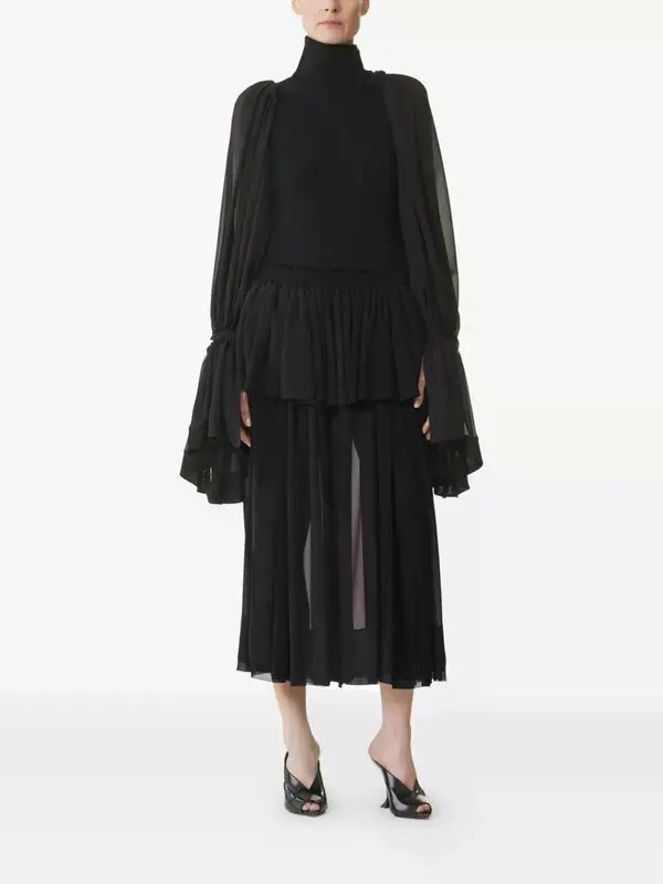 LANVIN Chiffon Sleeve Roll-neck Top