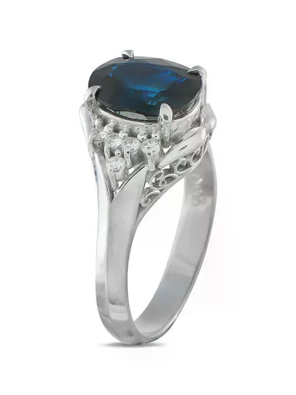 LB EXCLUSIVE Diamond And Sapphire Ring - Silver