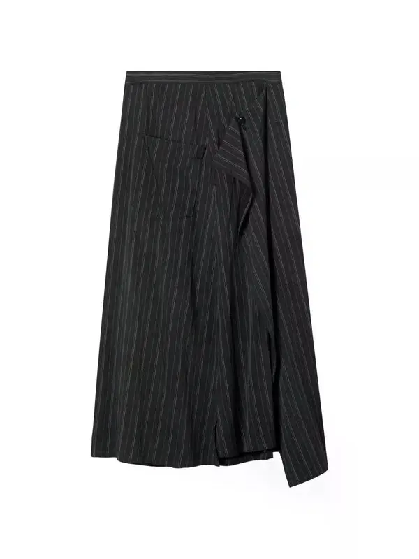 Y’s Pinstriped Midi Skirt