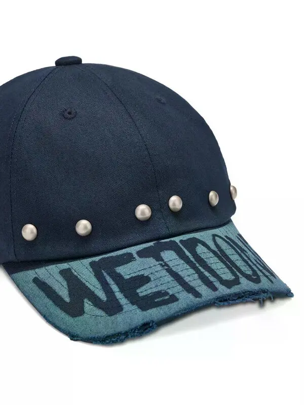 We11Done Studded Baseball Cap - Black