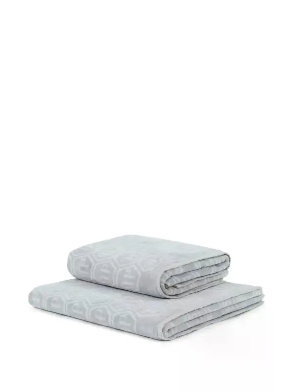 Philipp Plein Pp Logo-pattern Guest Towel Set - Grey