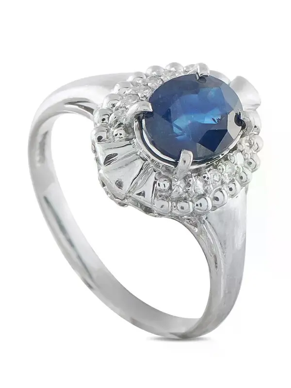 LB EXCLUSIVE Diamond And Sapphire Platinum Ring - Silver