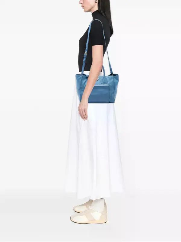 Prada Vitello Daino Front Pocket Open Convertible Tote Satchel