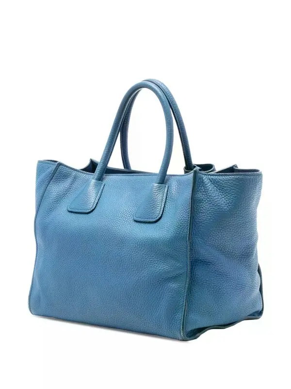 Prada Vitello Daino Front Pocket Open Convertible Tote Satchel